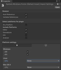 [unity]System.Windows.Forms.dll を使いたい | Unity Indies