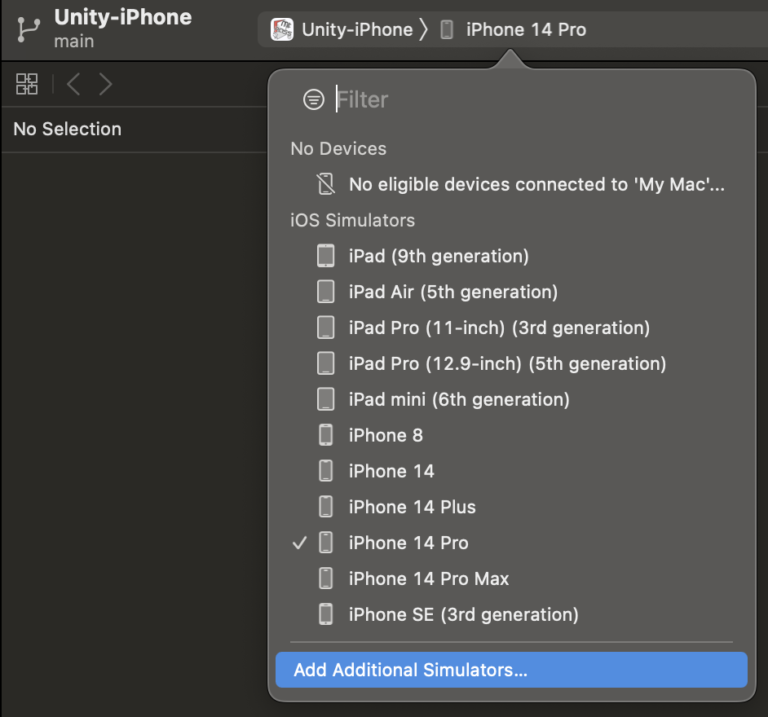 [unity]Xcode のシミュレーターで実行確認 | Unity Indies