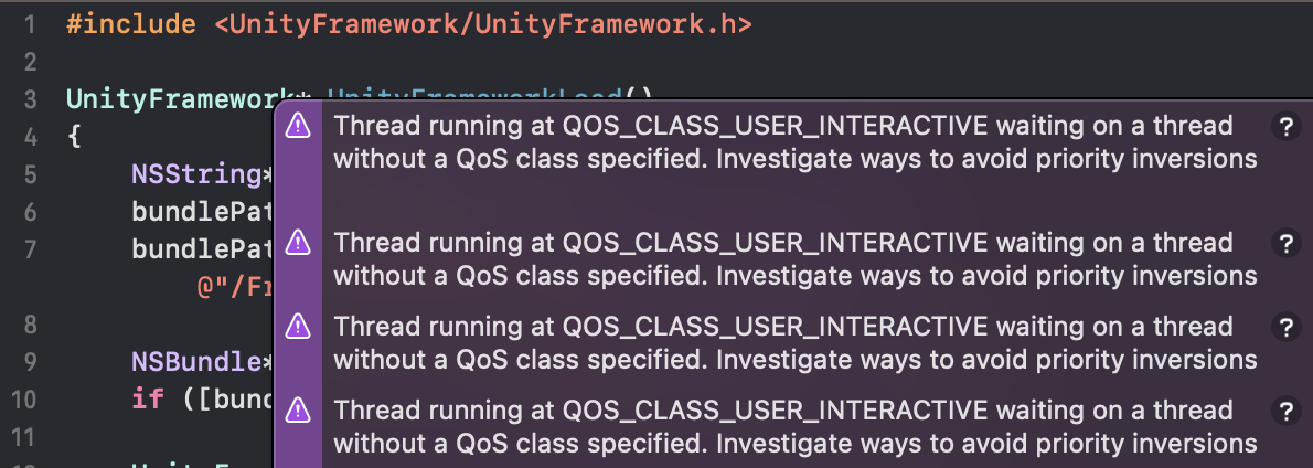 [unity, xcode]Hang Risk - QOS_CLASS_USER_INTERACTIVE について調査する | Unity Indies