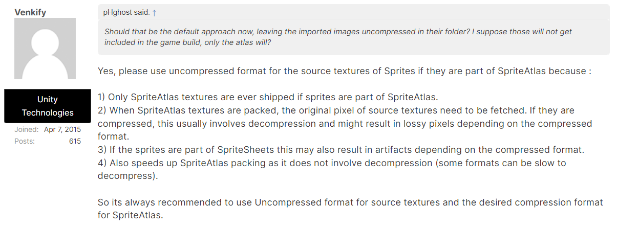 [unity 2022]Source Texture of Sprite is using compressed format. To ensure no loss in source ...